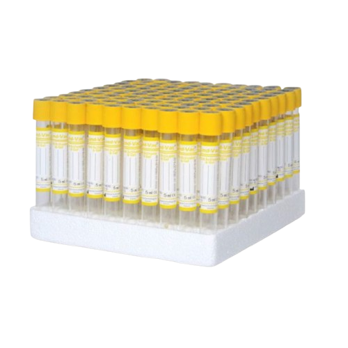 TUBO AL VACIO CON GEL SEPARADOR T/AMARILLA 5 ML X 100 UND VACULAB