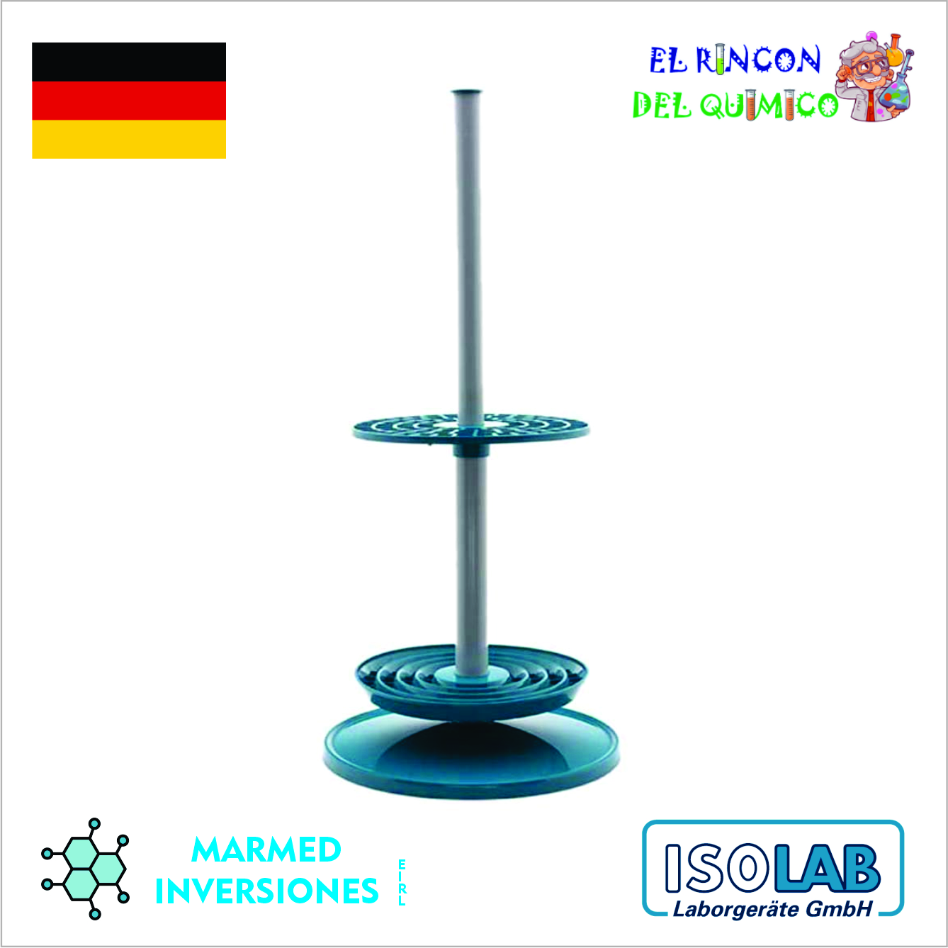 GRADILLA PARA PIPETA GIRATORIA DE 94 UND COD 022.01.001 ISOLAB
